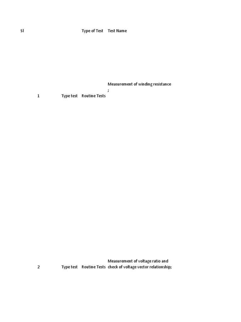 Trafo Testing Summ | PDF | Transformer | Electrical Resistance And ...