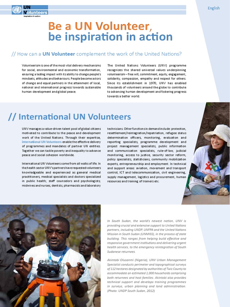 UN Volunteer Profile International UN Volunteers Web | PDF ...