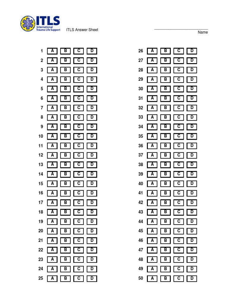 ITLS Answer Sheet | PDF