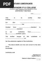 Study Certificate Format For School Students | PDF