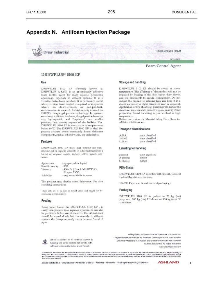 Antifoam Injection Package Overview | PDF
