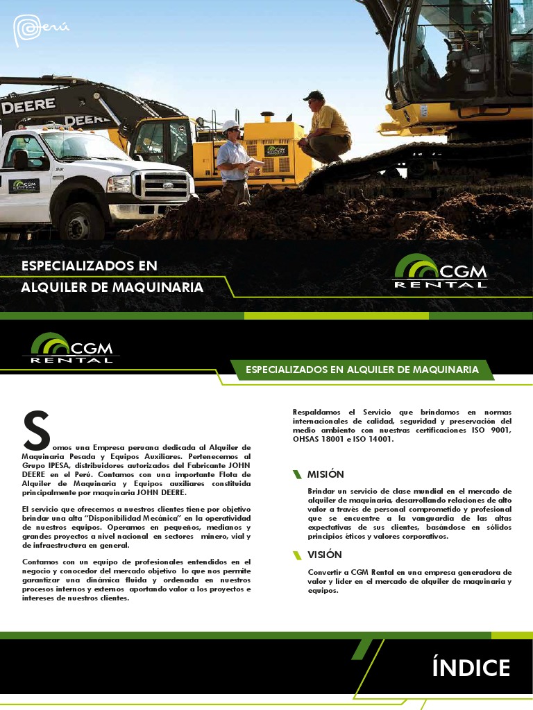 Catalogo CGM Rental | PDF | Tanques | Tractor