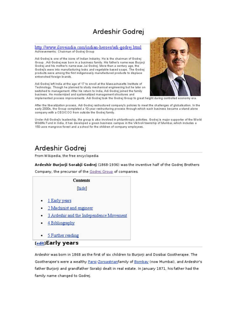 Ardeshir Godrej | PDF | Business