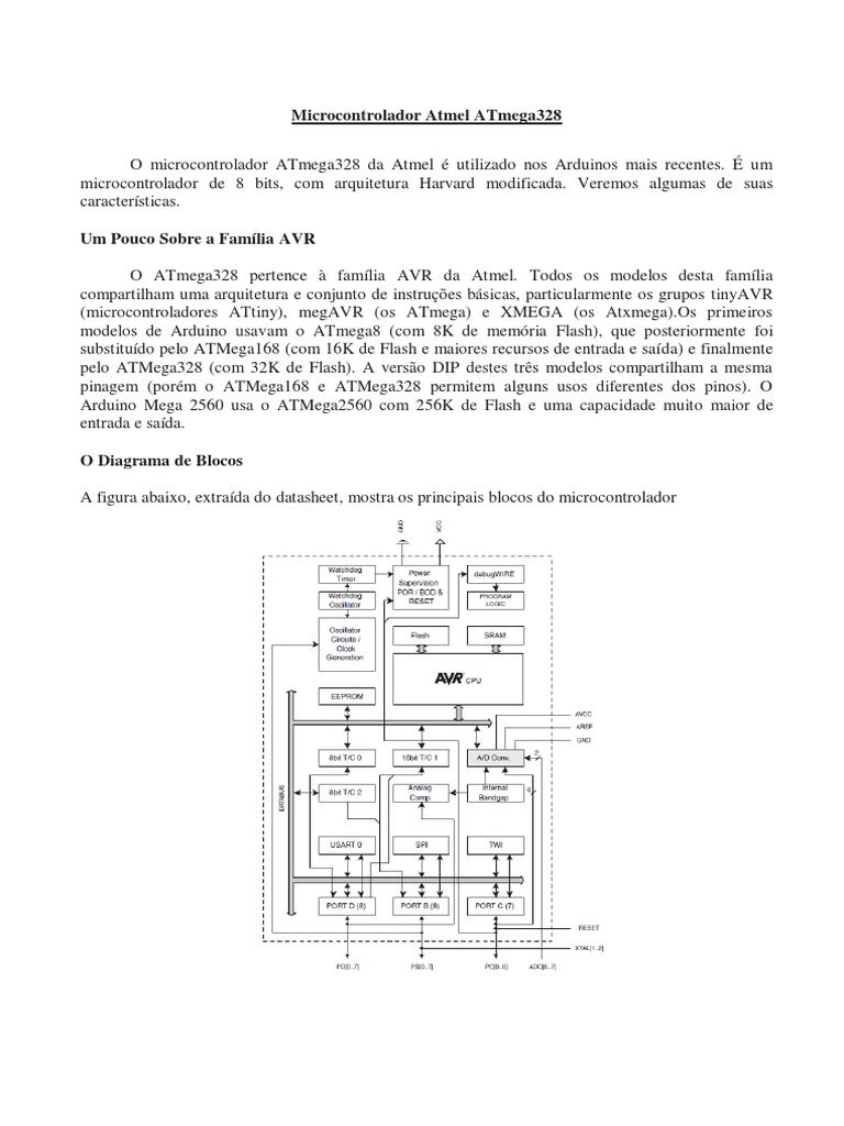 Microcontrolador Atmel ATmega328 | PDF | Arduino | Memória Flash