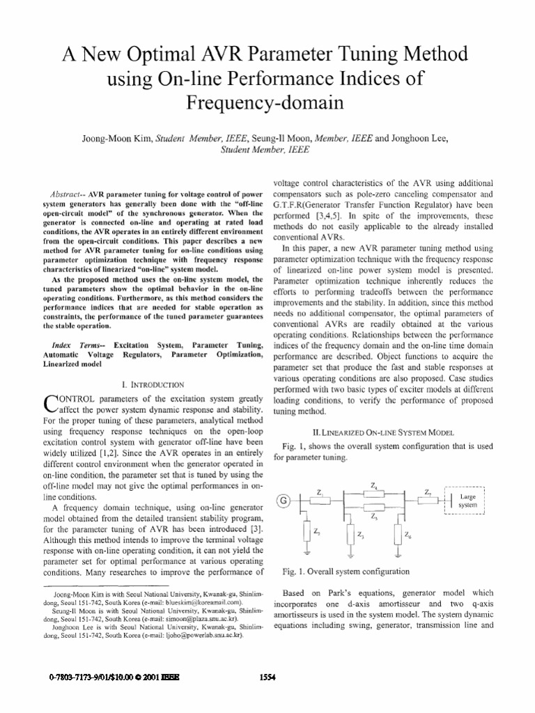 A New Optimal AVR Parameter Tuning Method | PDF | Mathematical ...