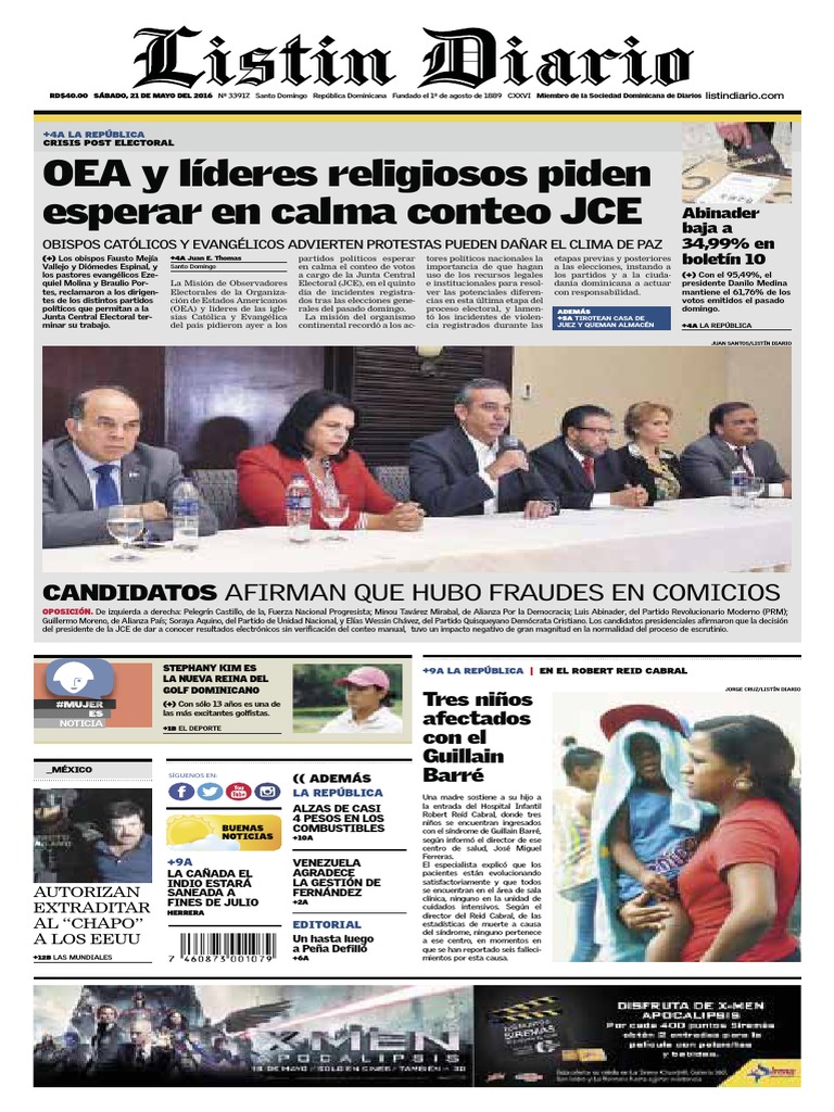 Listin Diario 21052016 | Elecciones | República Dominicana | Prueba ...