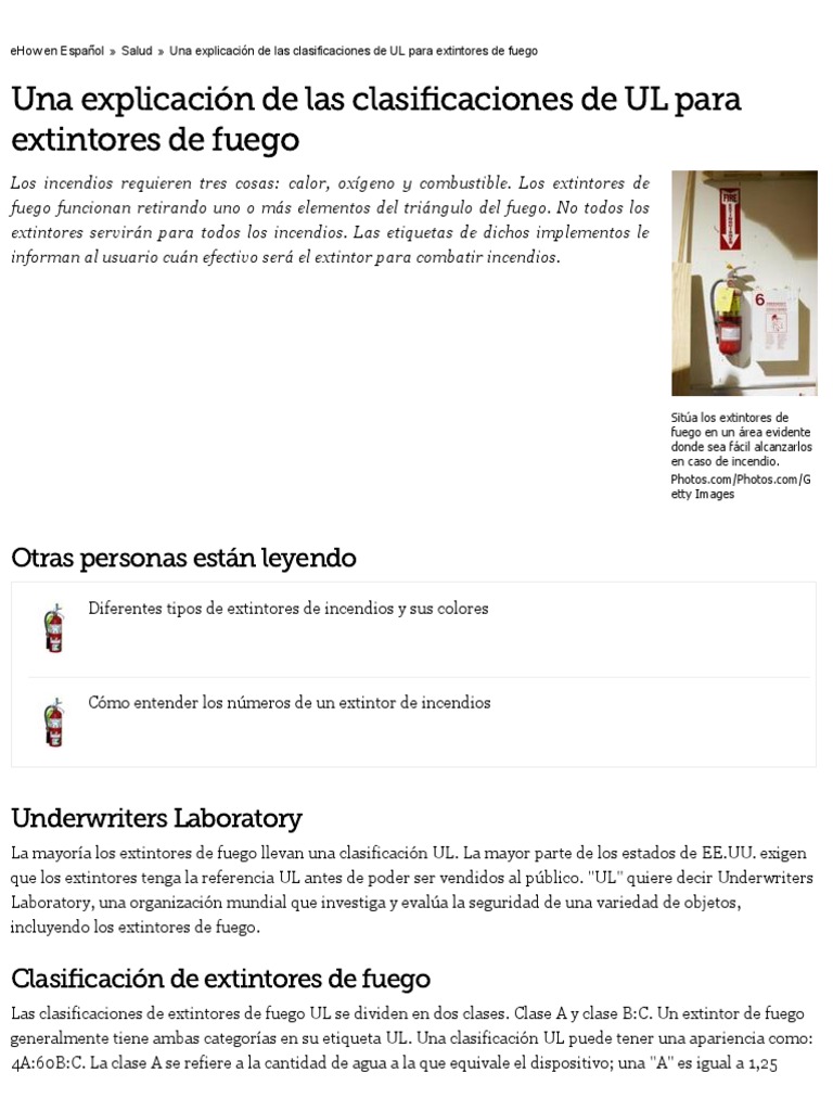 Clasificaciones UL para extintores de fuego: una guía para entender los códigos y su efectividad ...