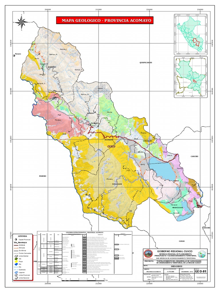 Mapa_Geologico_Acomayo.pdf | Datos geográficos e información | Ciencias ...