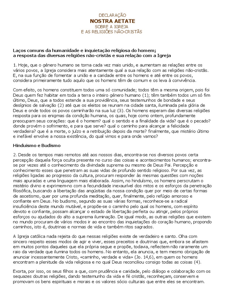 Nostra Aetate | PDF | Jesus | Deus