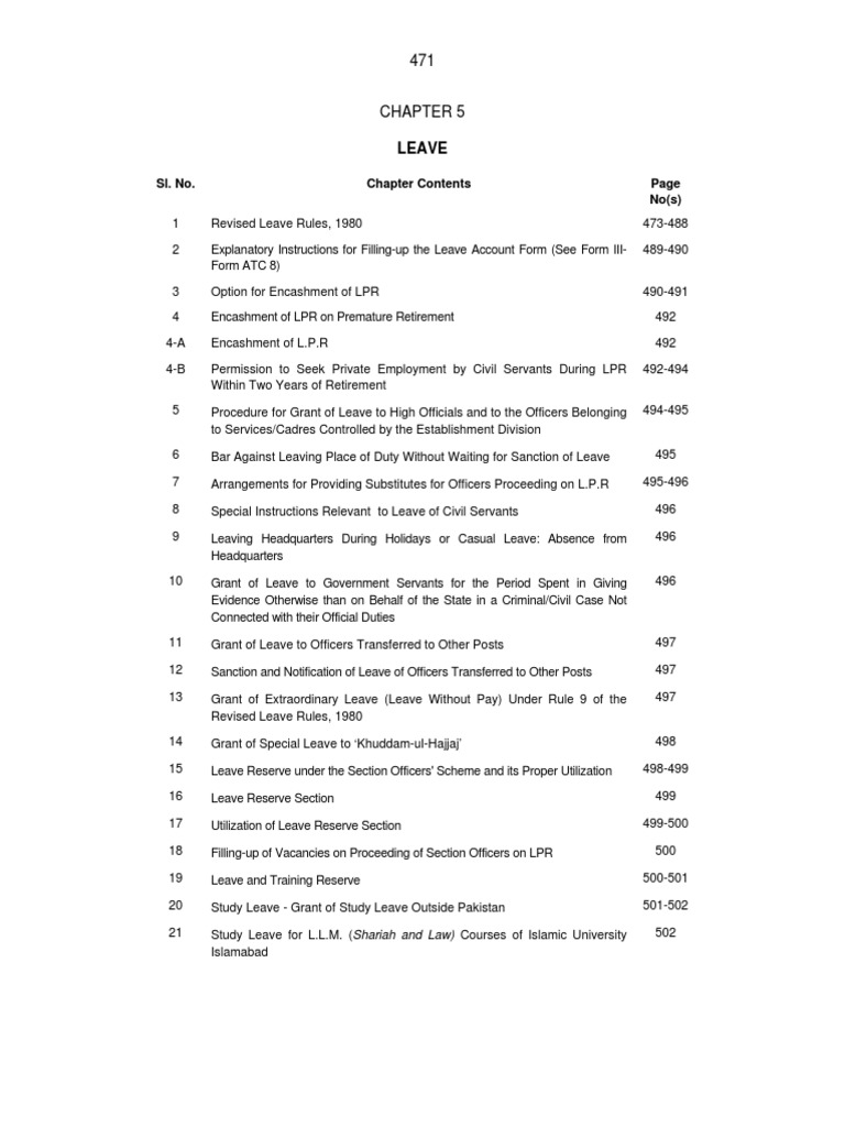 Leave Rules 1980 | PDF | Debits And Credits | Civil Service