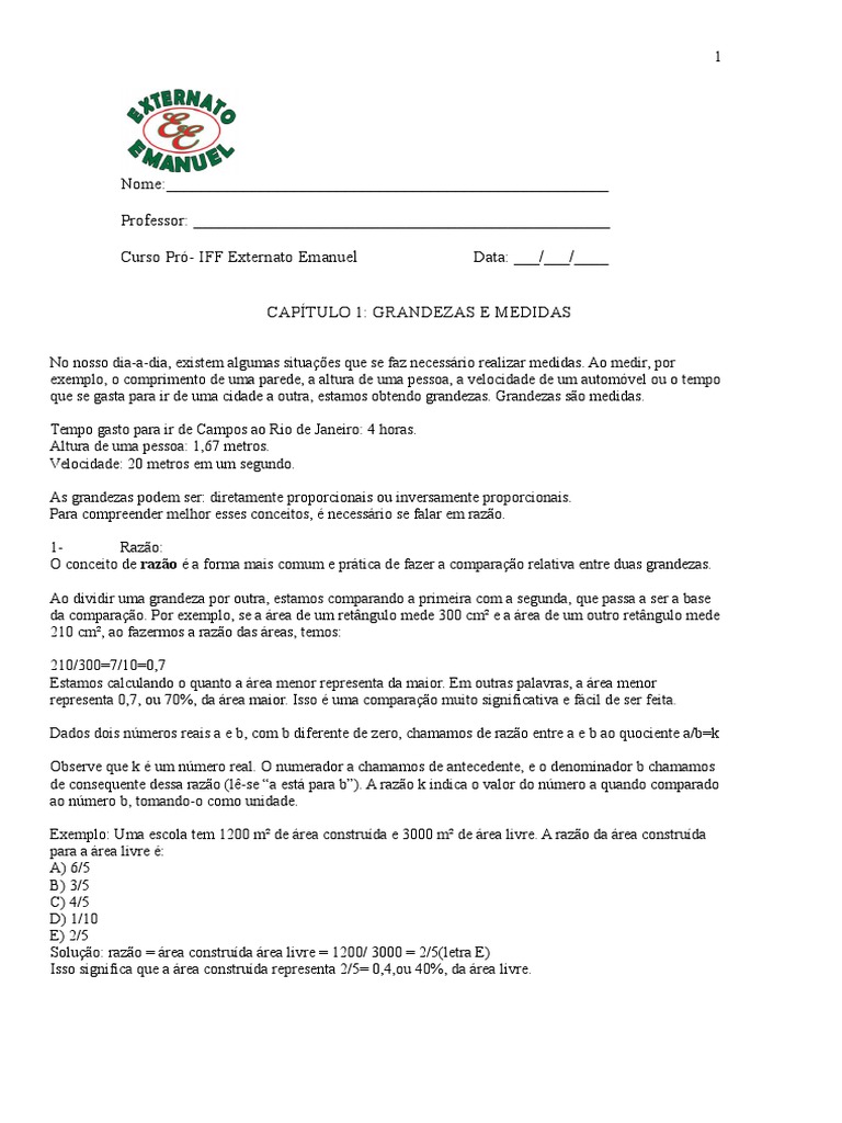 Grandezas E Medidas No Ensino Médio Pdf Sistema Internacional De