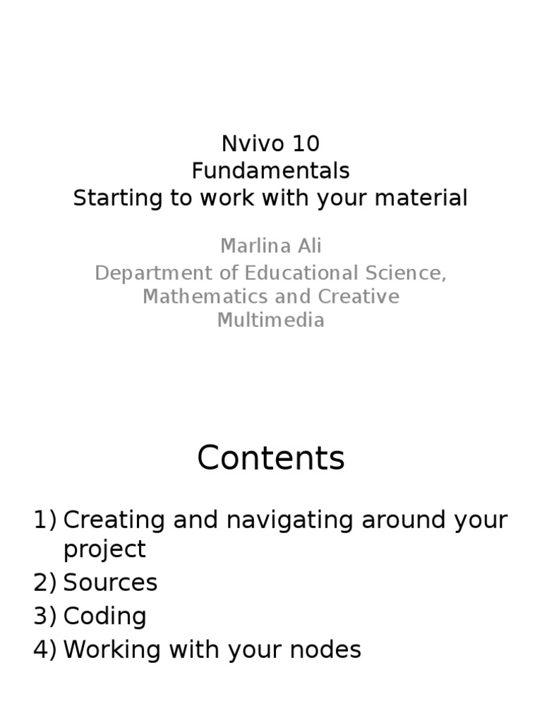 Nvivo 10 Fundamentals | PDF | Graphical User Interfaces | Software