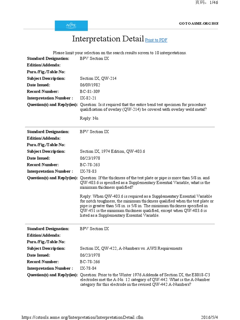 ASME IX Interpretation-Part4 | PDF | Welding | Construction