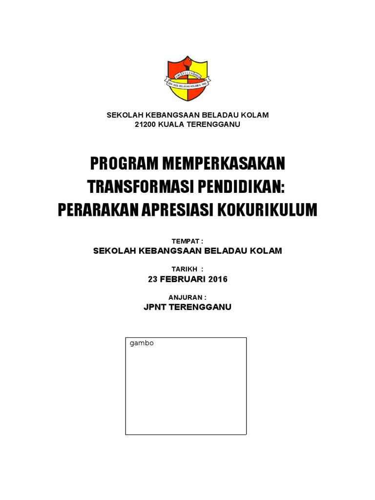 2016 Format Dokumentasi Program Sekolah | PDF