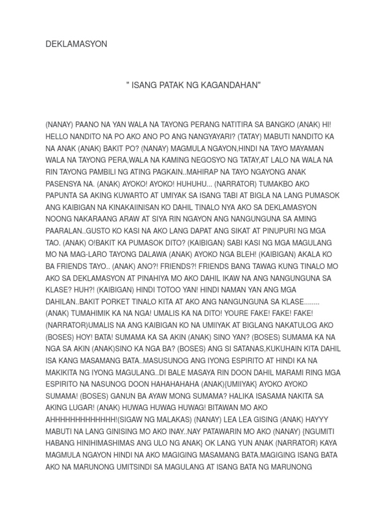 Declamation Tagalog | PDF