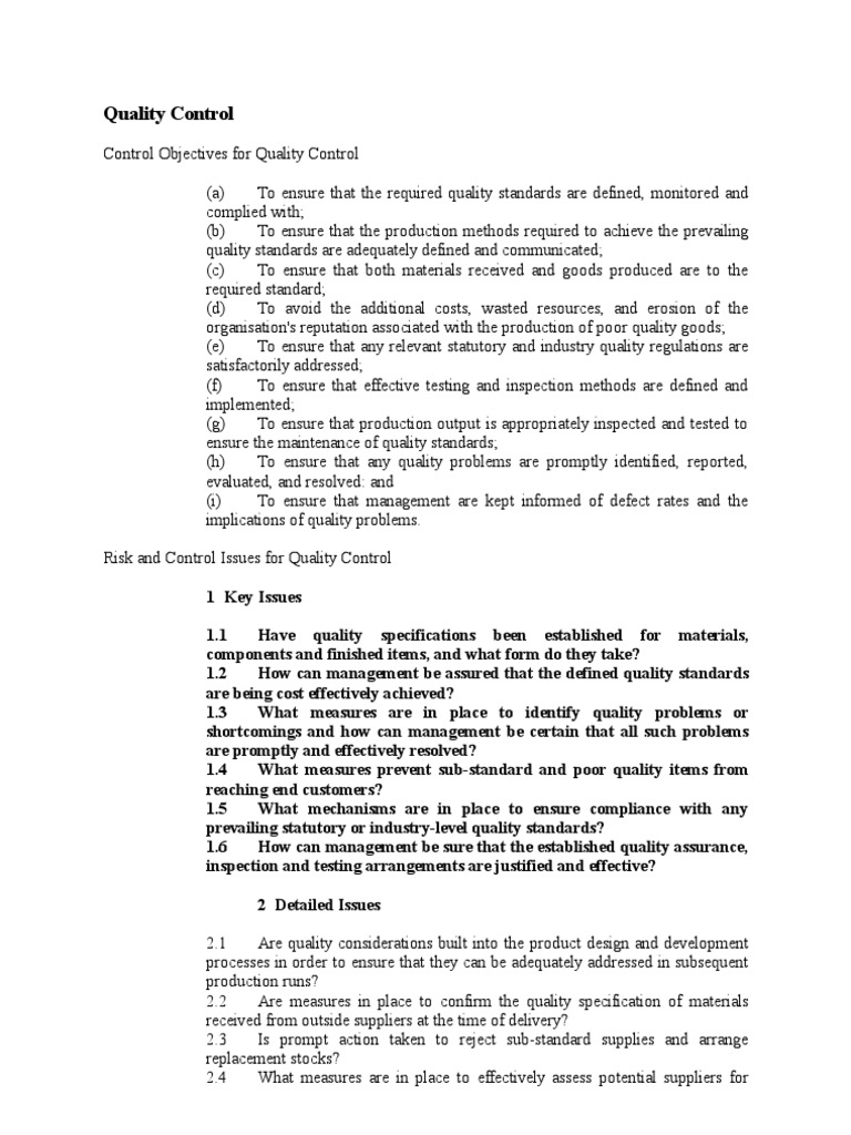10 Qualit | PDF | Specification (Technical Standard) | Quality Assurance