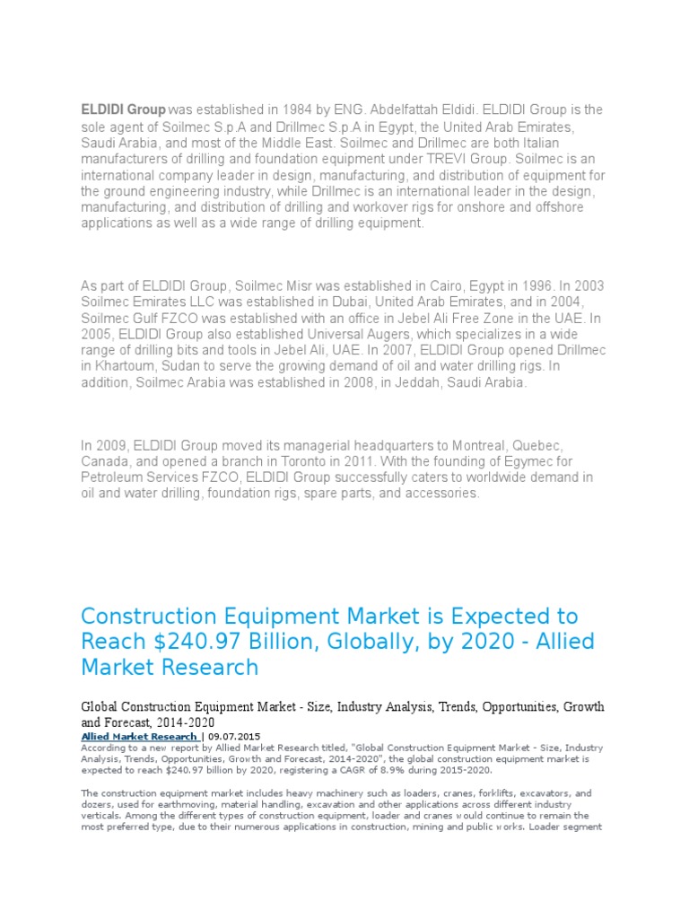 ELDIDI Group | PDF | United Arab Emirates | Heavy Equipment