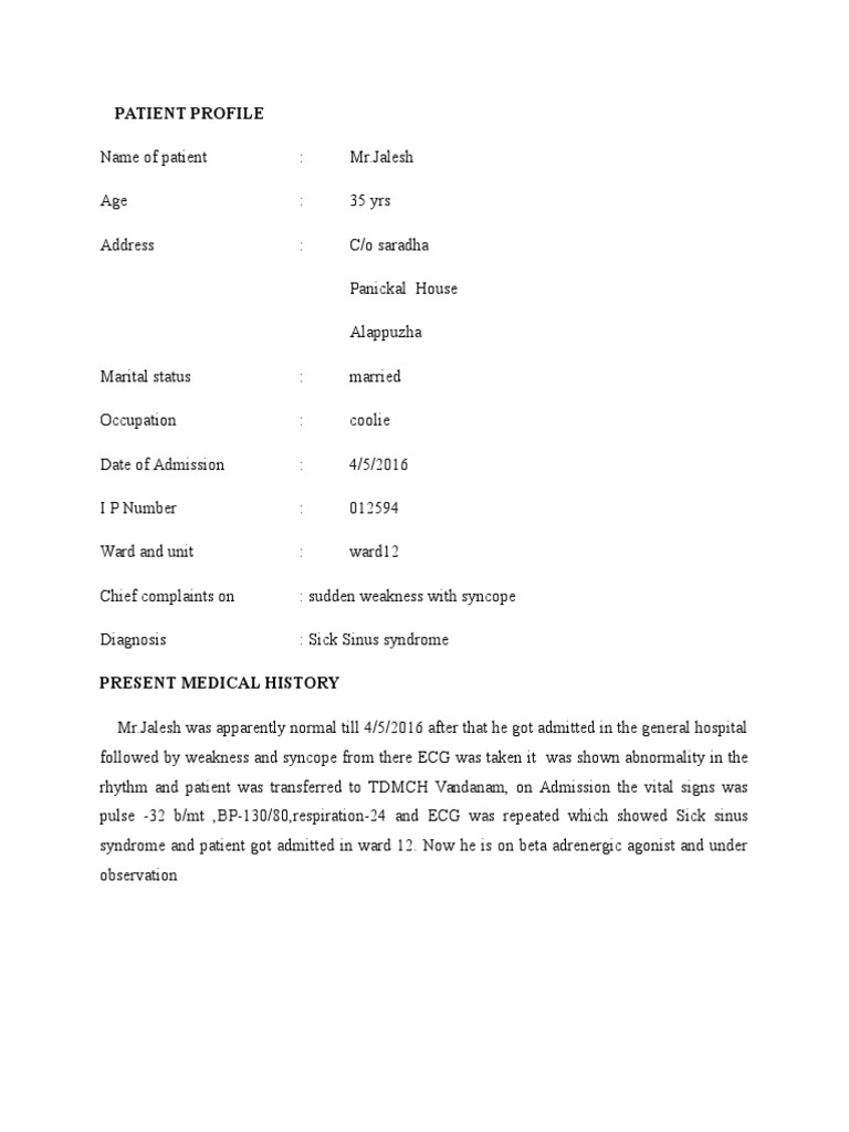 Sick Sinus Syndrome 1 | PDF | Artificial Cardiac Pacemaker | Cardiac ...