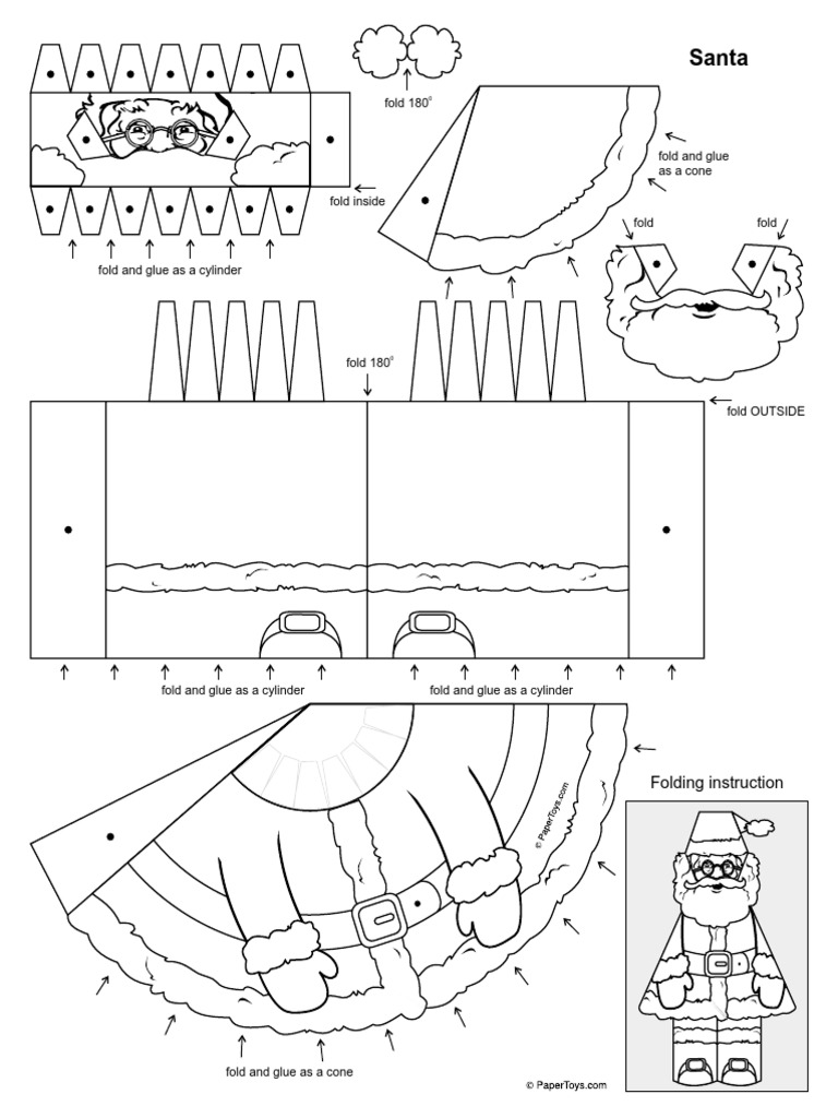 Santa Folding Instructions PDF | PDF
