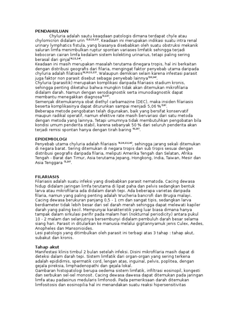 Chyluria: Penyebab dan Patogenesis | PDF