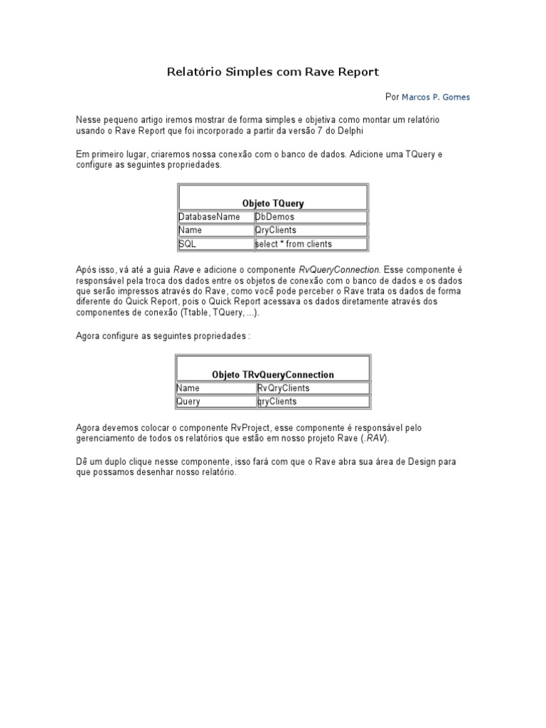 Relatório Simples Com Rave Report | PDF | Tempo | Informática