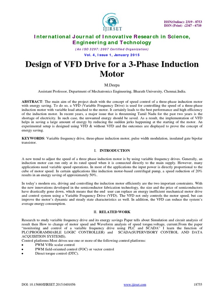 Design of VFD Drive For AC Motor | PDF | Rectifier | Power Inverter