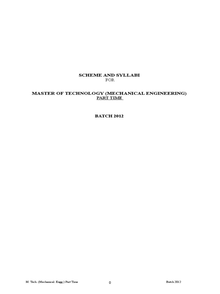 M.Tech Mechanical Engineering Syllabus 2012 | PDF | Numerical Control ...