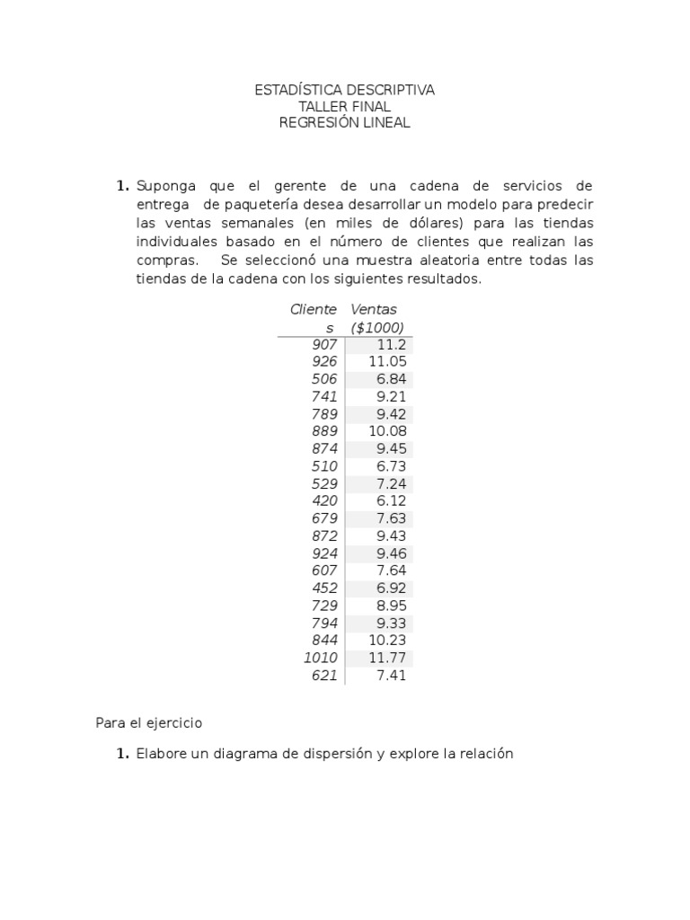 Taller Final Estadistica Descriptiva | Descargar gratis PDF | Dispersión estadística | Oblicuidad