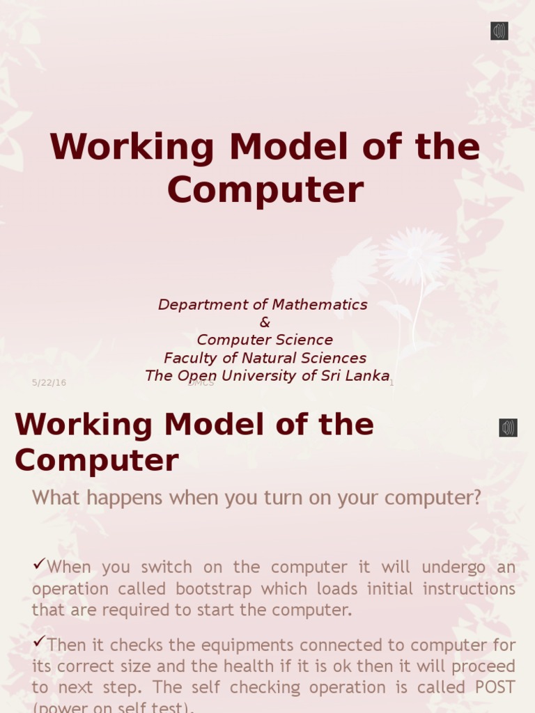 Computer Working Model Explained | PDF | Computer Hardware | Input/Output