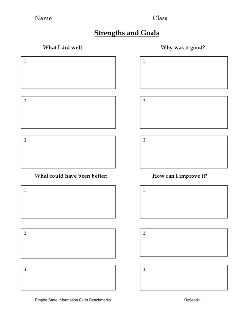 Reflect11-Strengths and Goals | PDF | Career & Growth