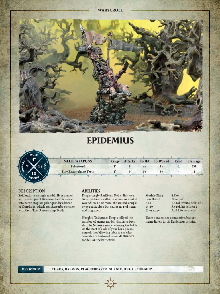 Aos Warscroll Epidemius en | PDF