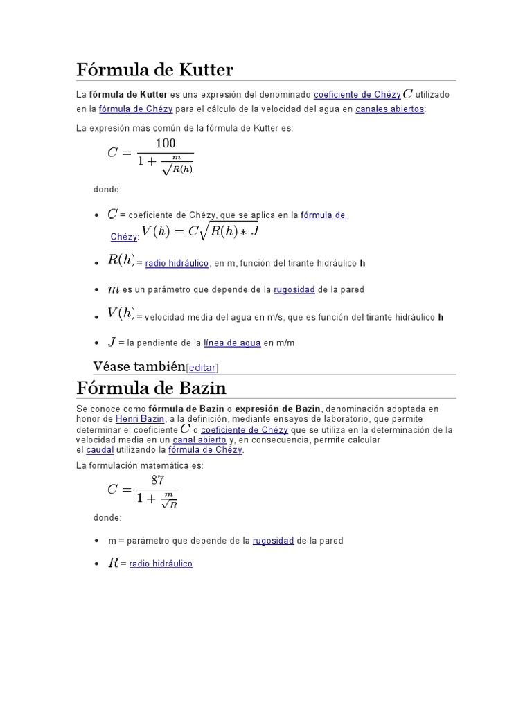 Fórmula de Kutter | PDF | Física | Ciencias fisicas