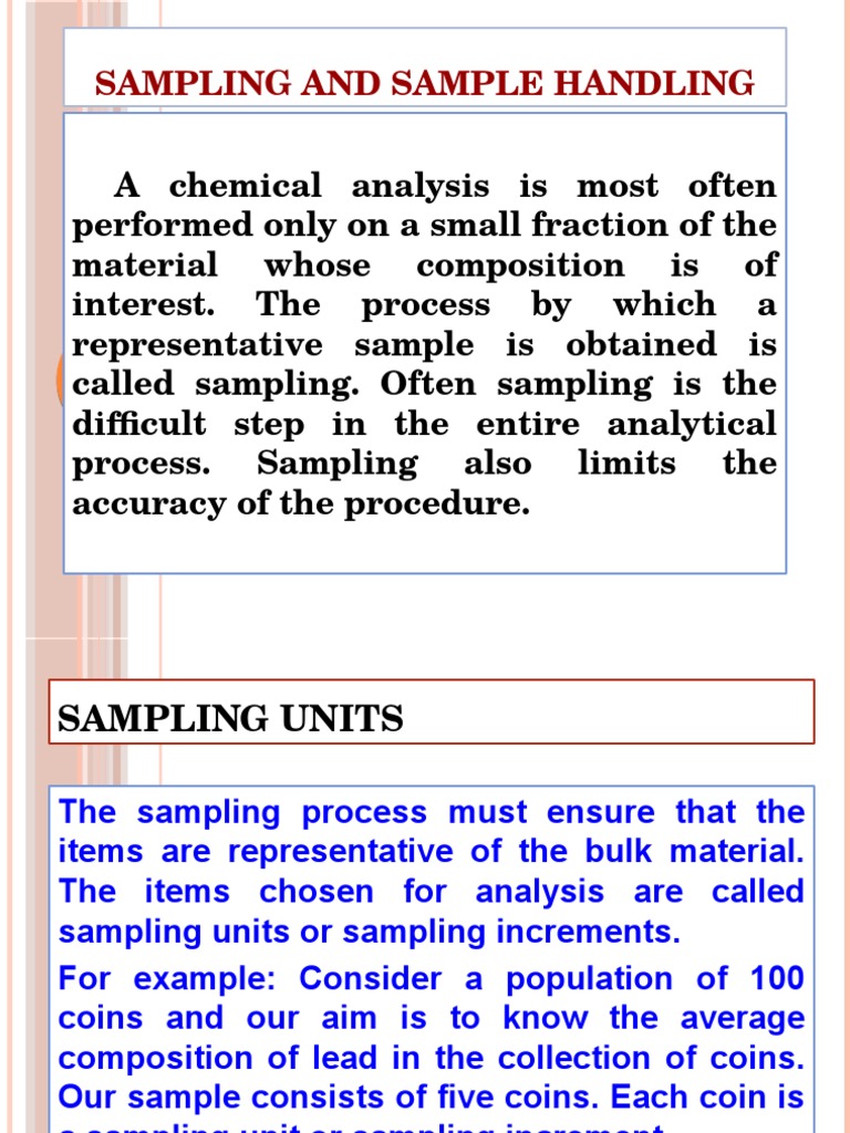 Sampling and Sample Handling | Download Free PDF | Gases | Solid
