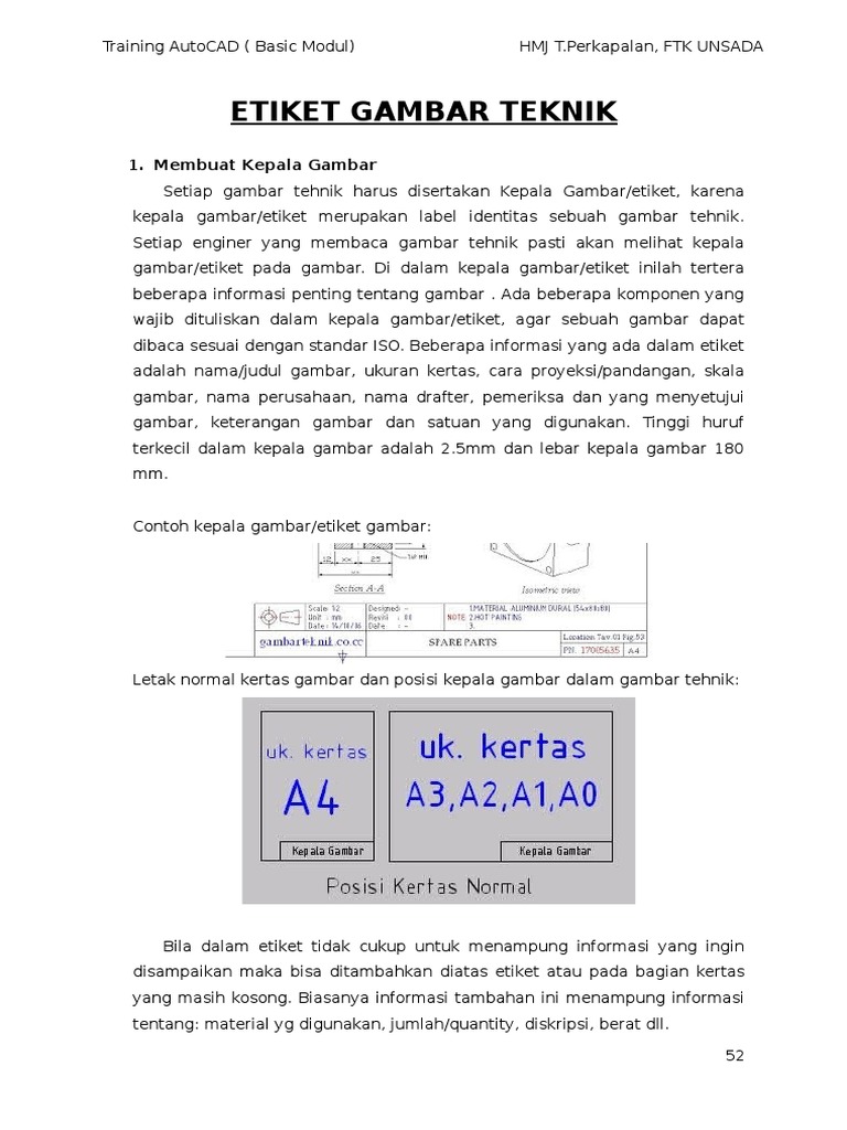 Etiket Gambar Teknik | PDF