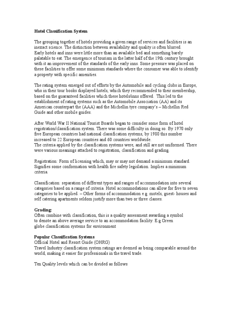 Hotel Classification System | PDF | Hotel | Pub