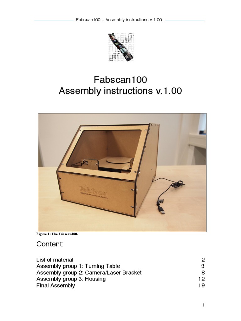 AssemblyInstructions Fabscan PDF | PDF | Screw | Machines