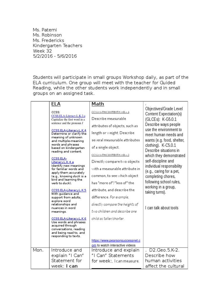 Kindergarten Week 32 Lesson Plan | PDF | Letter Case | Reading (Process)
