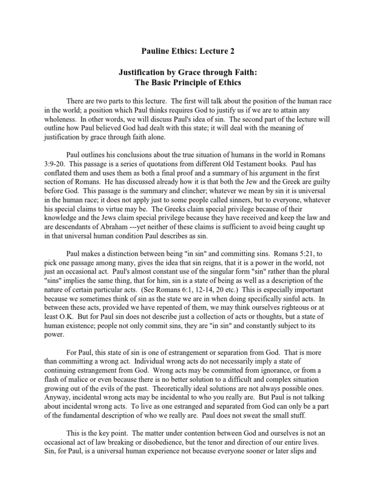 2 Paul Ethics PDF | PDF | Justification (Theology) | Epistle To The Romans