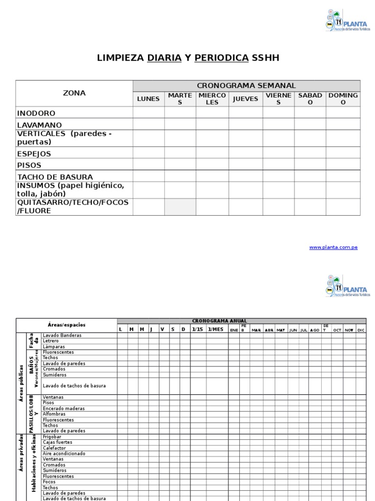 Cronograma de Limpieza