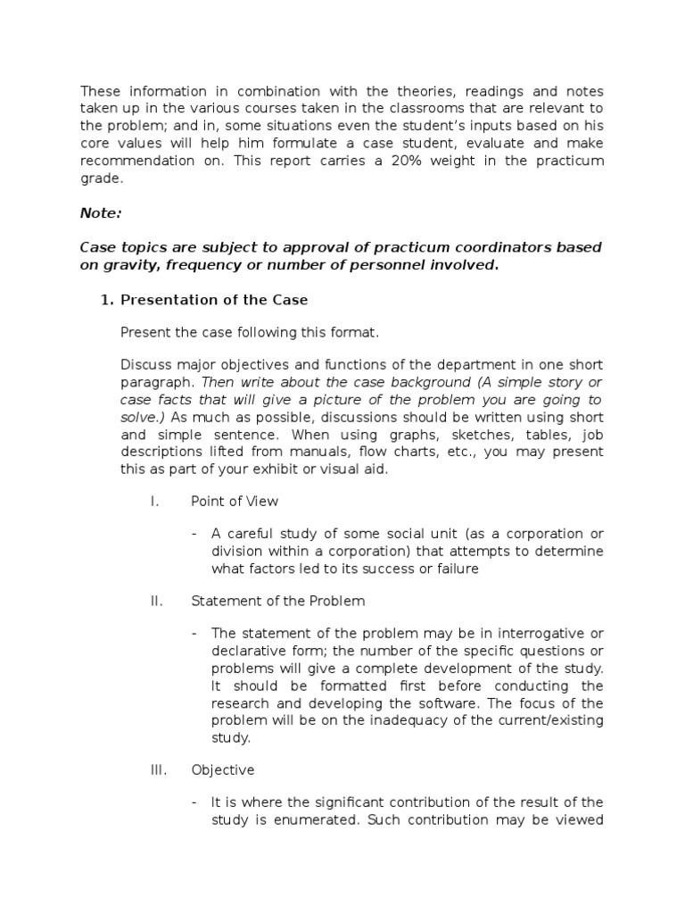 Case Study Guidelines | PDF | Swot Analysis | Cognition