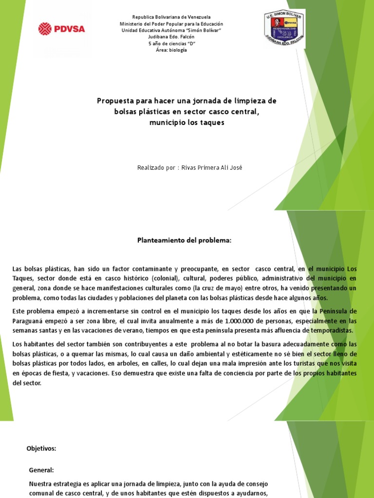 Bolsas Plasticas Presentacion Final | PDF | El plastico | Residuos