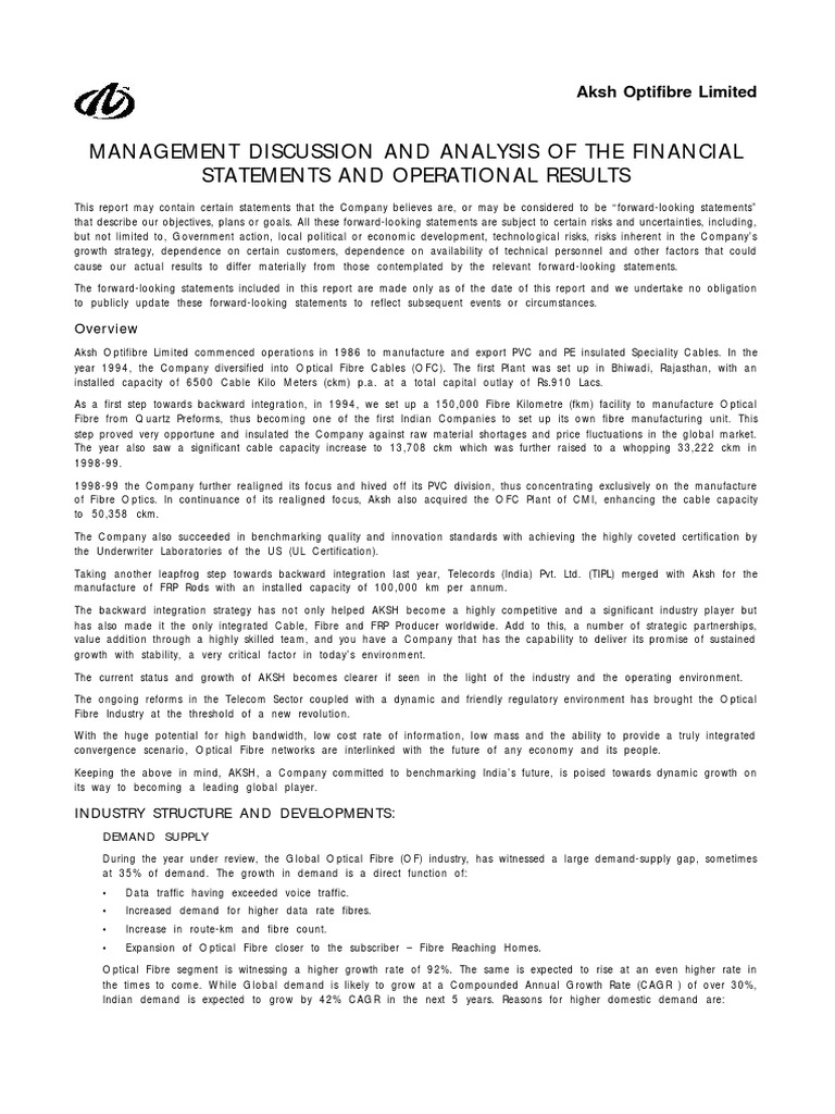 Management Discussion & Analysis Report | Dividend | Taxes | Free 30 ...