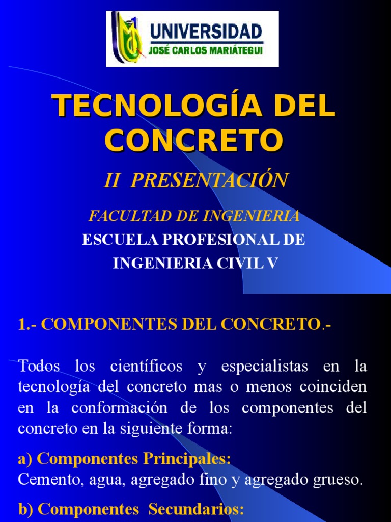 02 Componentes Del Concreto | PDF | Cemento | Hormigón
