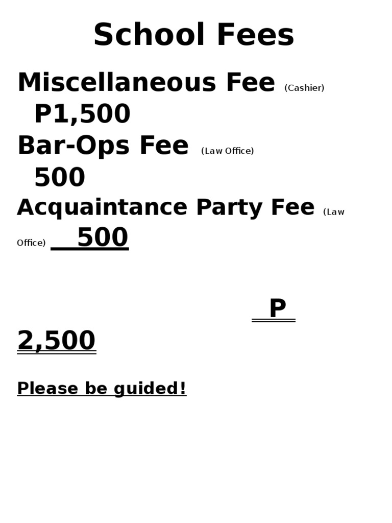School Fees Breakdown and Details | PDF