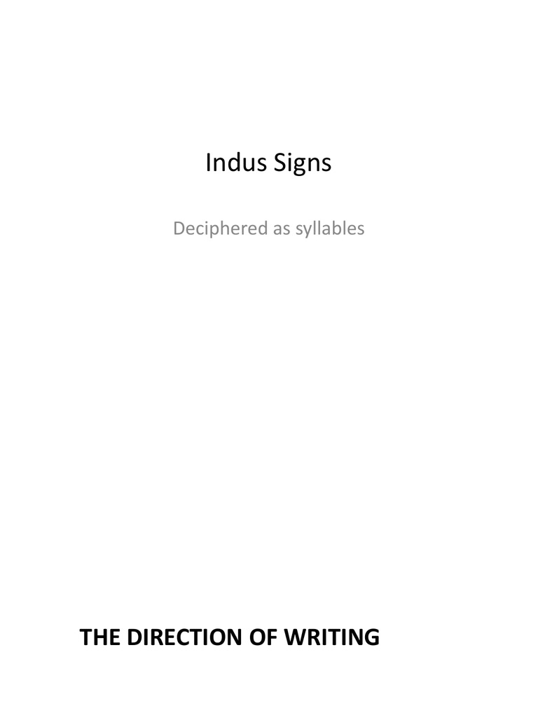 Indus Signs Principles | PDF | Oral Communication | Writing