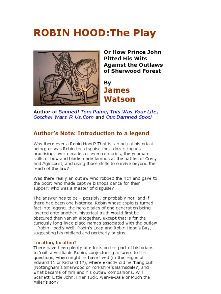 Robin Hood: A Stage Play Exploration | PDF | Robin Hood