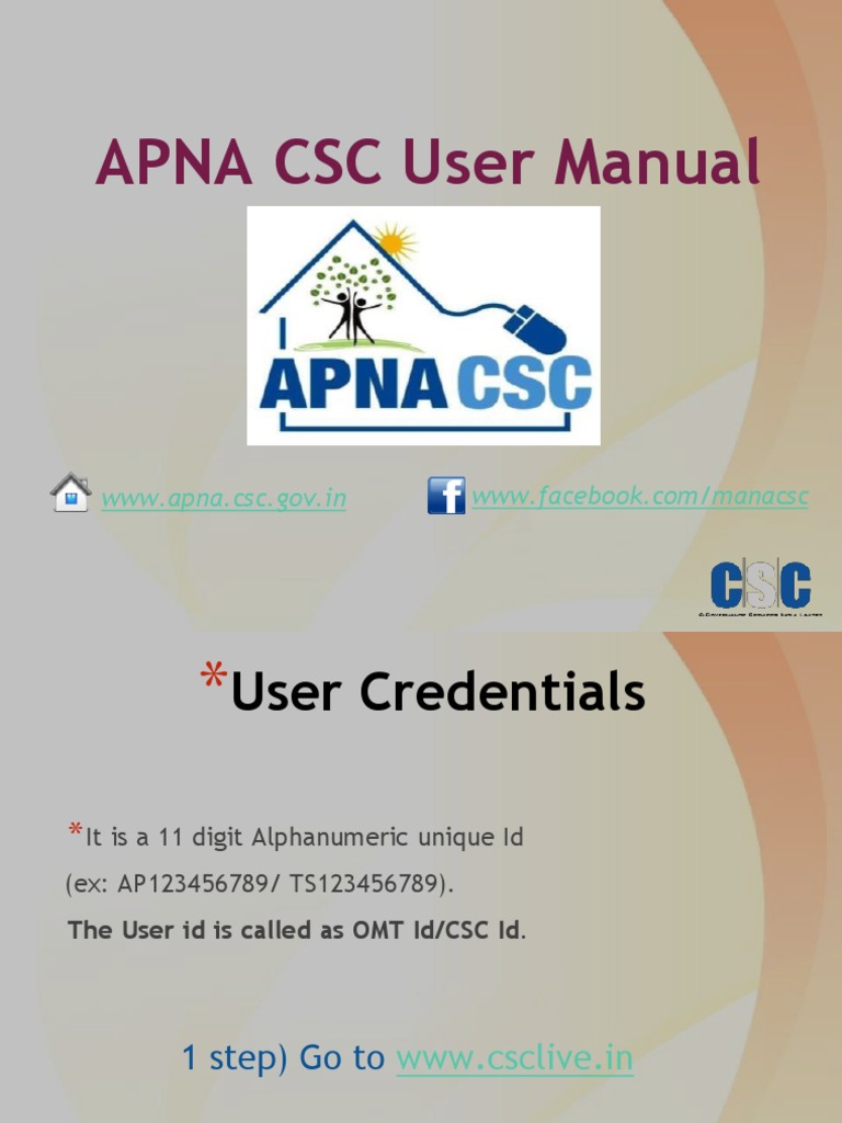 Apna CSC User Manual | Download Free PDF | Login | Password