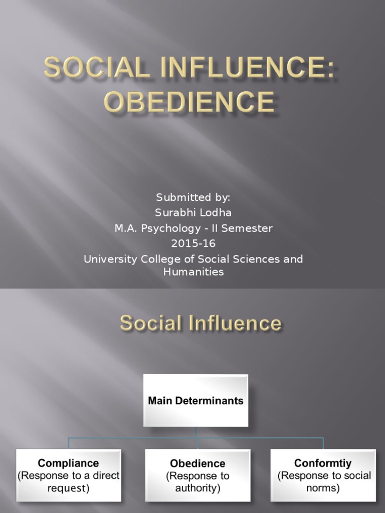 Social Influence | PDF | Obedience (Human Behavior) | Social Psychology