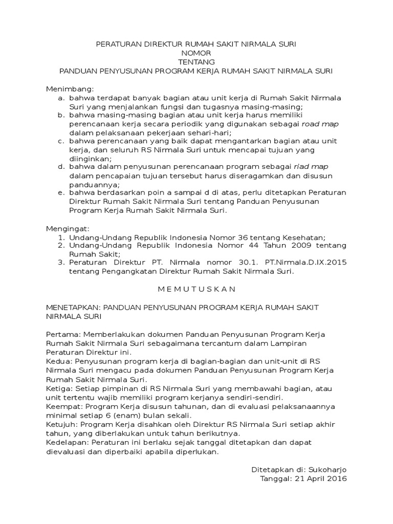 Panduan Penyusunan Program Kerja | PDF