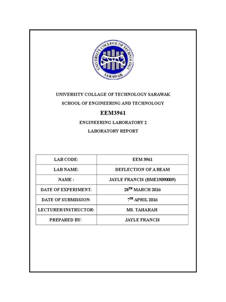 Beam Deflection Lab Report | PDF | Young's Modulus | Elasticity (Physics)